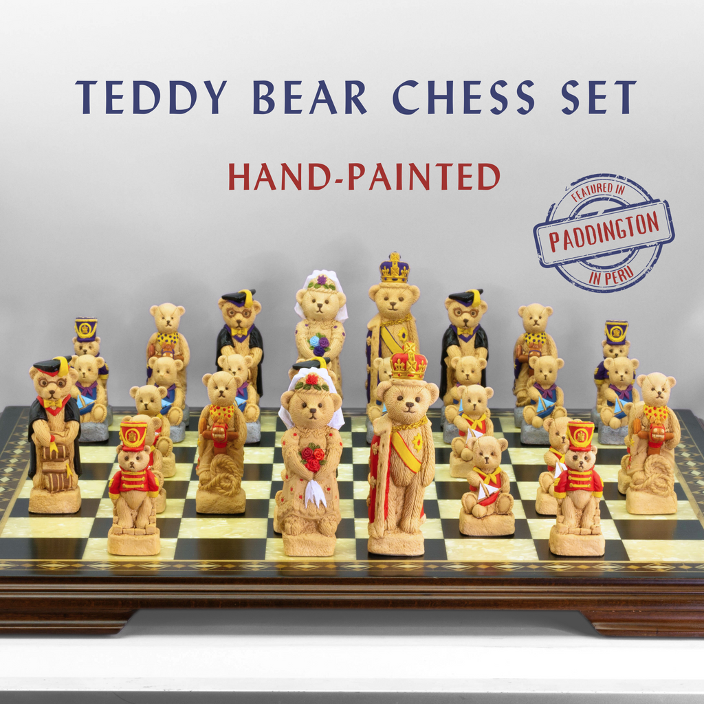 The Original Teddy Bear Handpainted Chess Set | Featured in Paddington ...